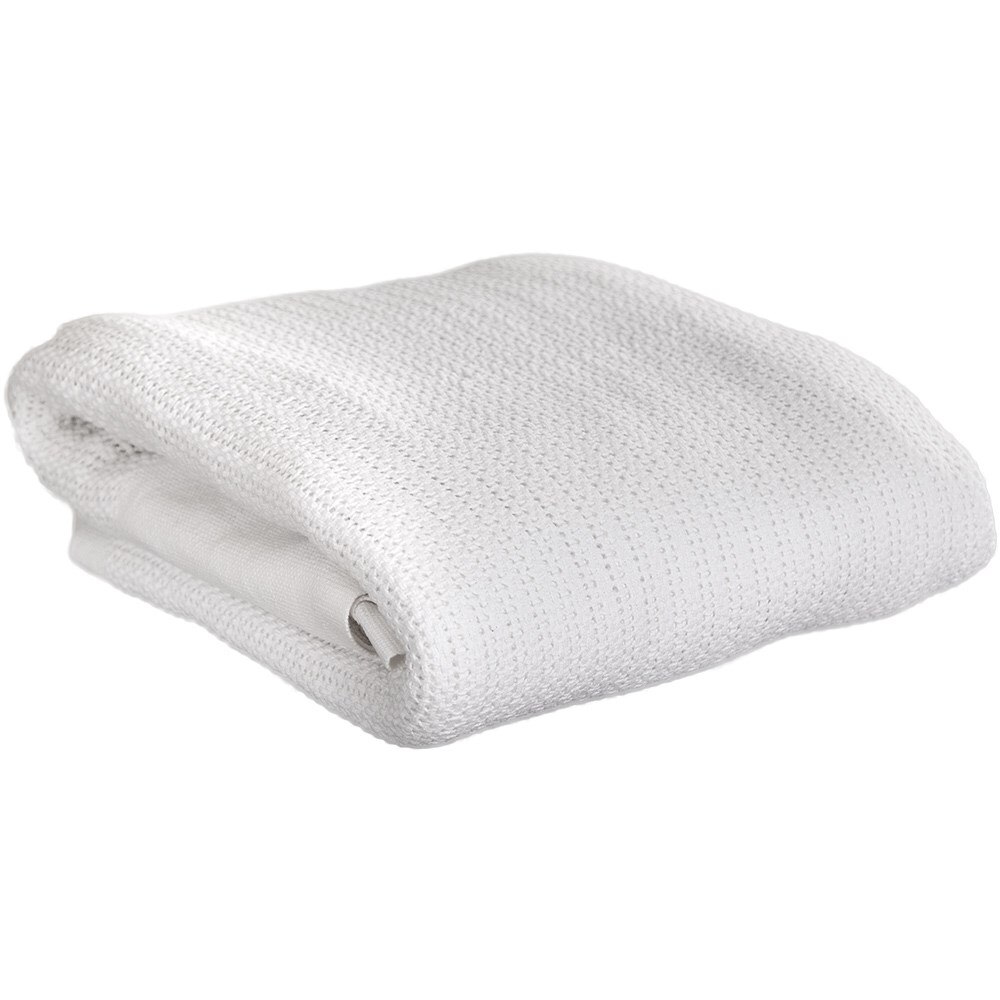 Bob Barker® Standard White Cotton Thermal Blanket, White, 66 in x 90 in