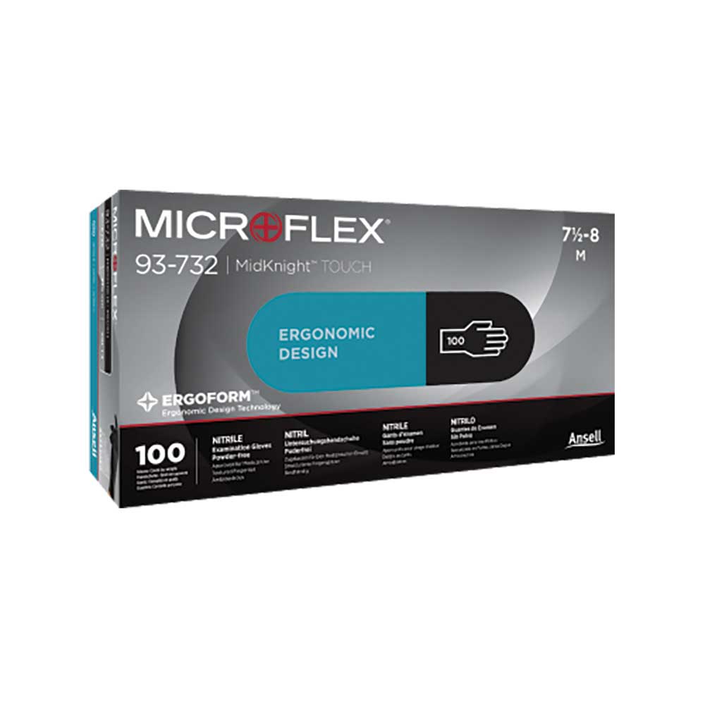 MICROFLEX MidKnight Touch Black Nitrile Gloves, Box