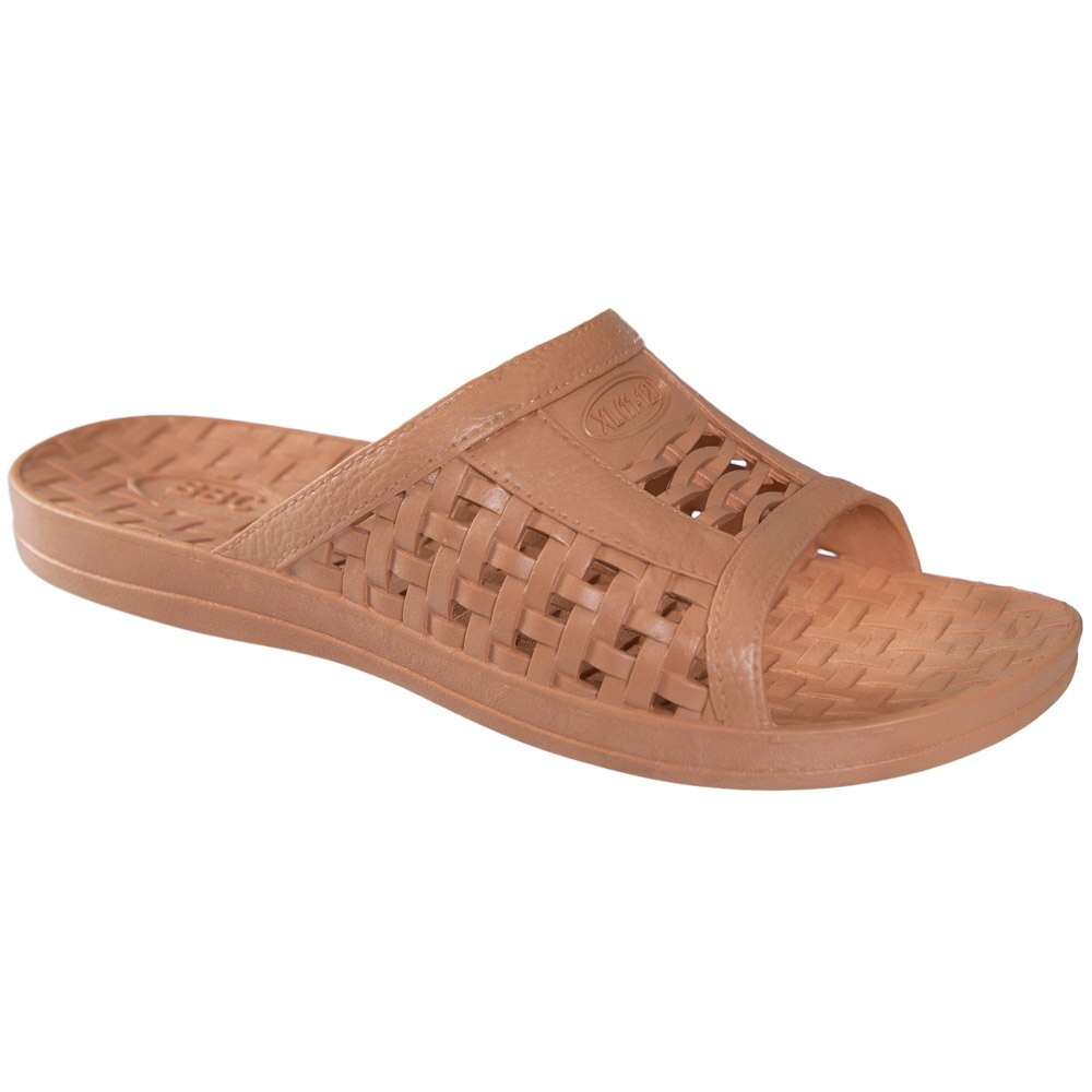 PVC Slip on Sandal, Tan, Size X-Large